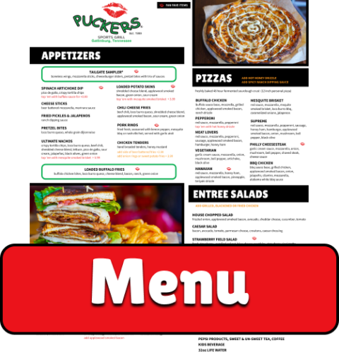 Puckers Sports Bar in Gatlinburg - Food, Drinks & Sports